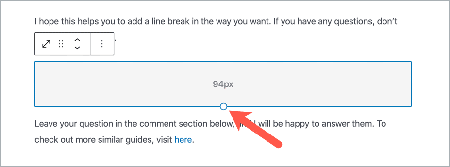 How To Add A Line Break In WordPress Spacer 