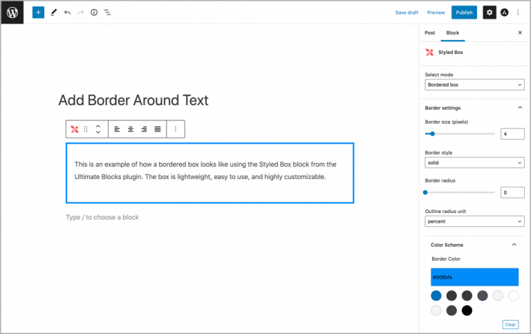 How To Add Border Around Text In WordPress - Ultimate Blocks