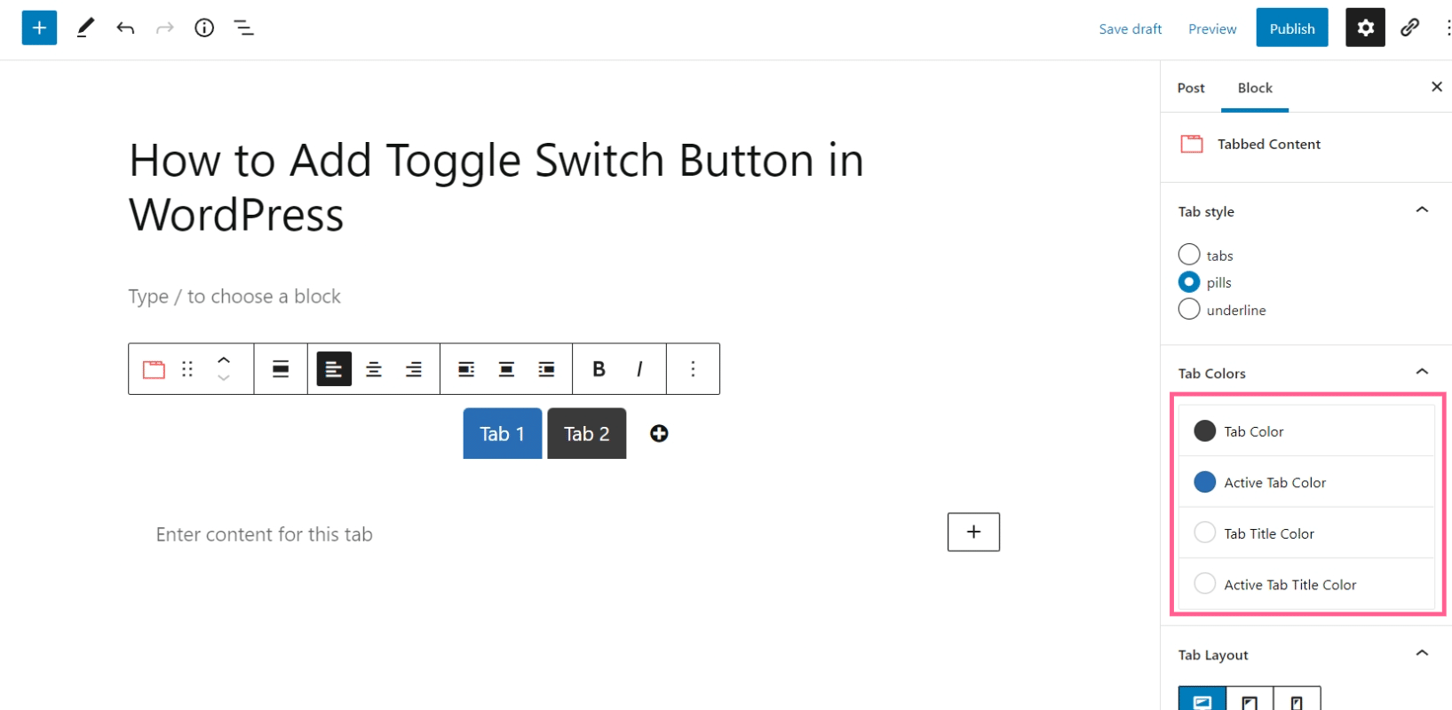 How to Add Toggle Switch Button in WordPress