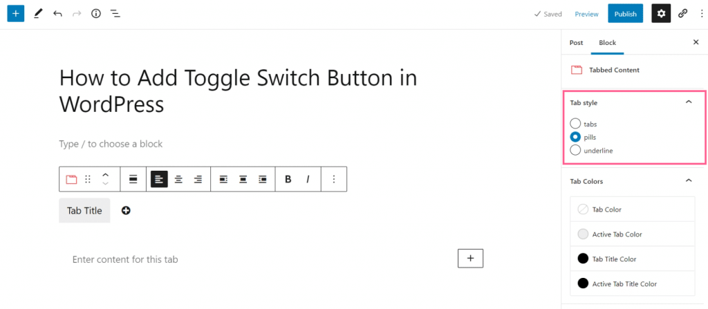 How to Add Toggle Switch Button in WordPress
