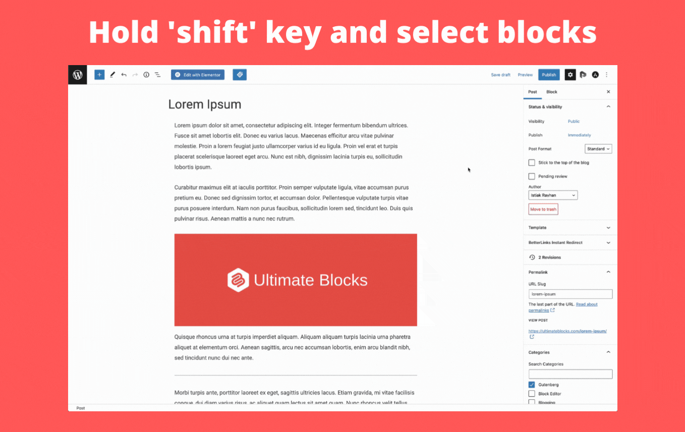 How To Select Multiple Blocks In WordPress