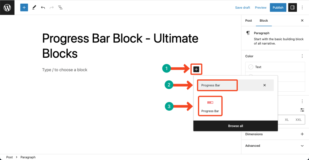 How to Use the Progress Bar Block - Ultimate Blocks