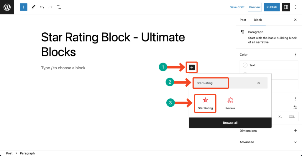 How to Use the Star Rating Block - Ultimate Blocks