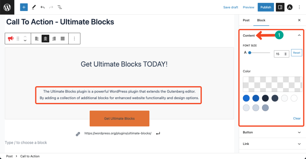 How to Use the Call To Action Block - Ultimate Blocks