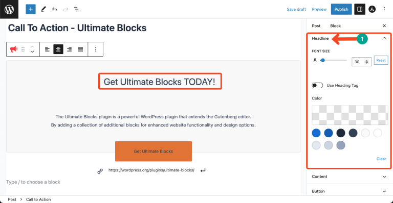 How to Use the Call To Action Block - Ultimate Blocks