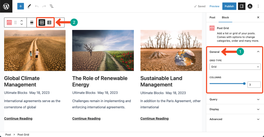 How To Use The Post Grid Block Ultimate Blocks