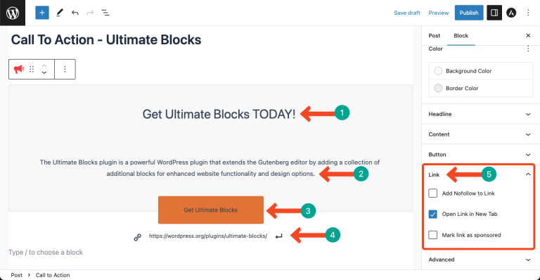 How to Use the Call To Action Block - Ultimate Blocks