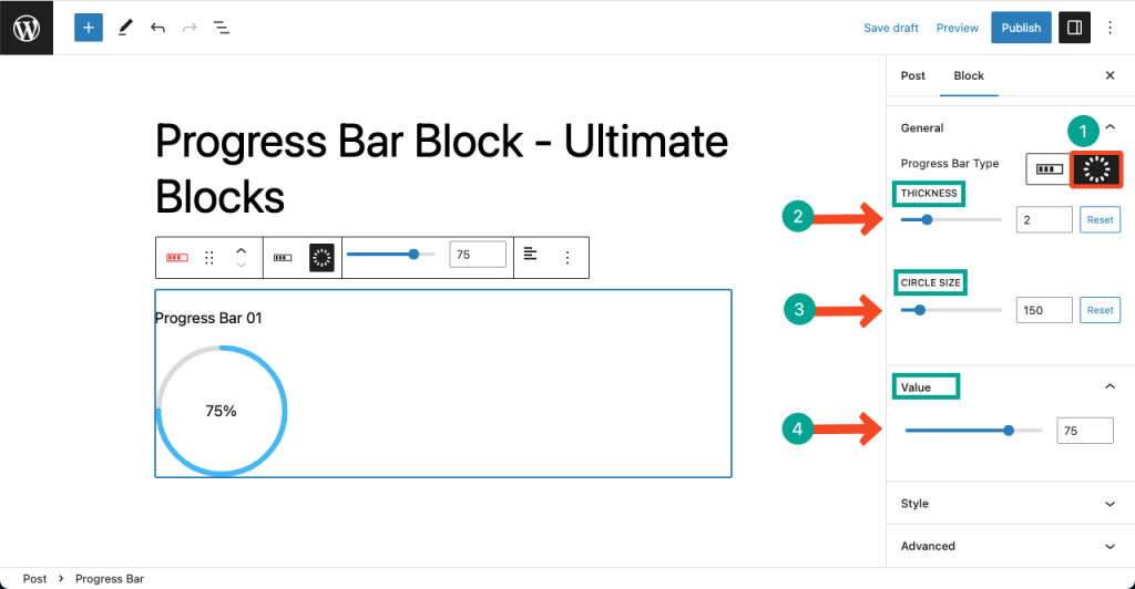 How to Use the Progress Bar Block - Ultimate Blocks