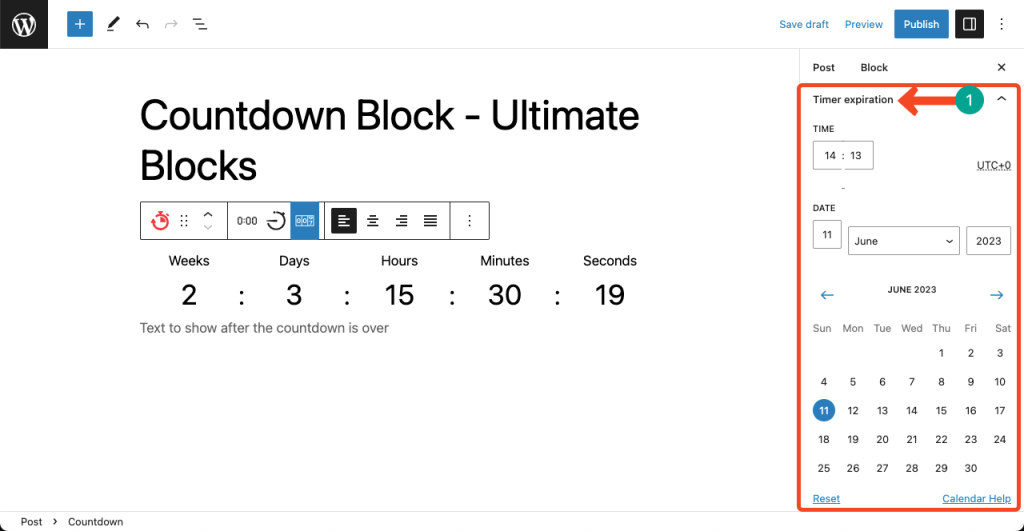 How to Use the Countdown Block - Ultimate Blocks