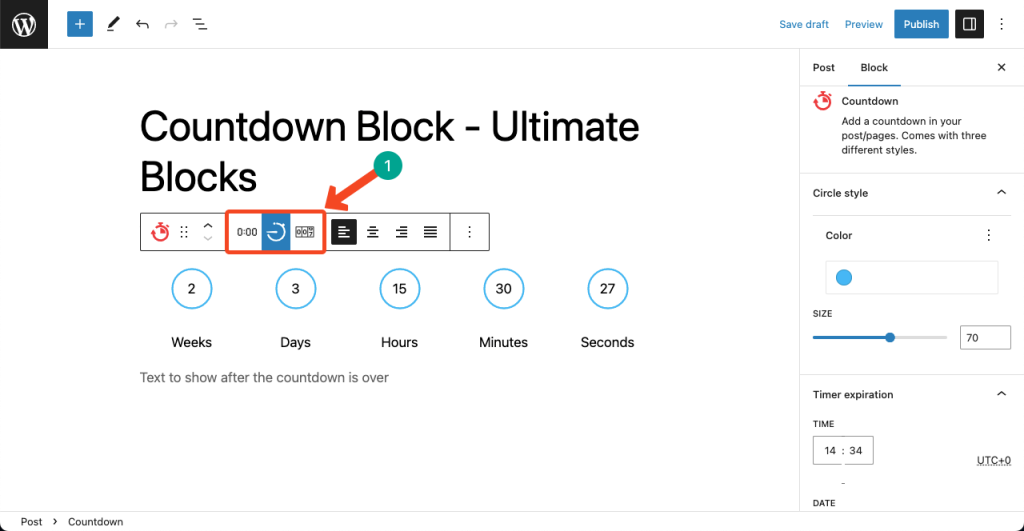 How to Use the Countdown Block - Ultimate Blocks