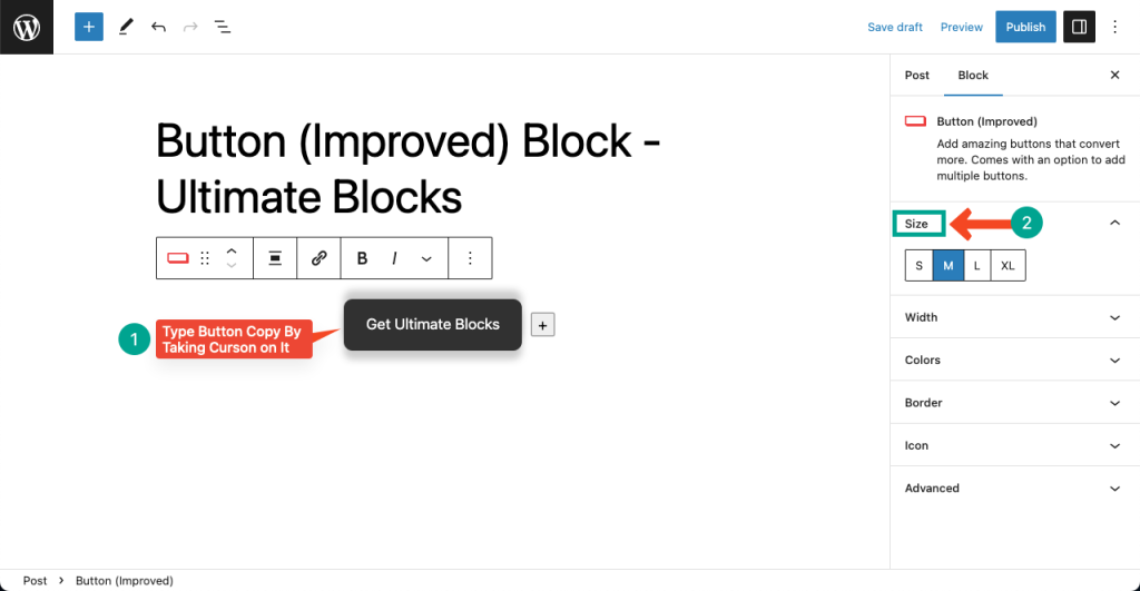 How to Use the Button (Improved) Block - Ultimate Blocks