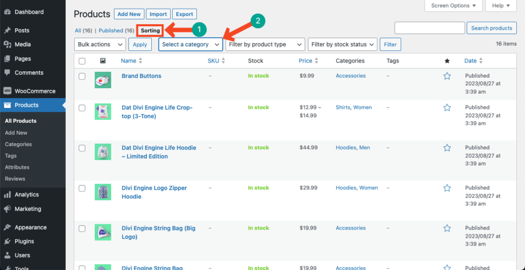 How to Sort Products in WooCommerce