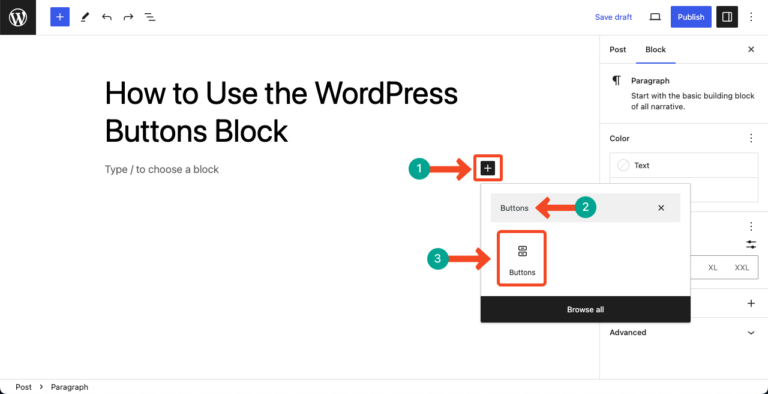 How to Use the WordPress Buttons Block (Gutenberg)