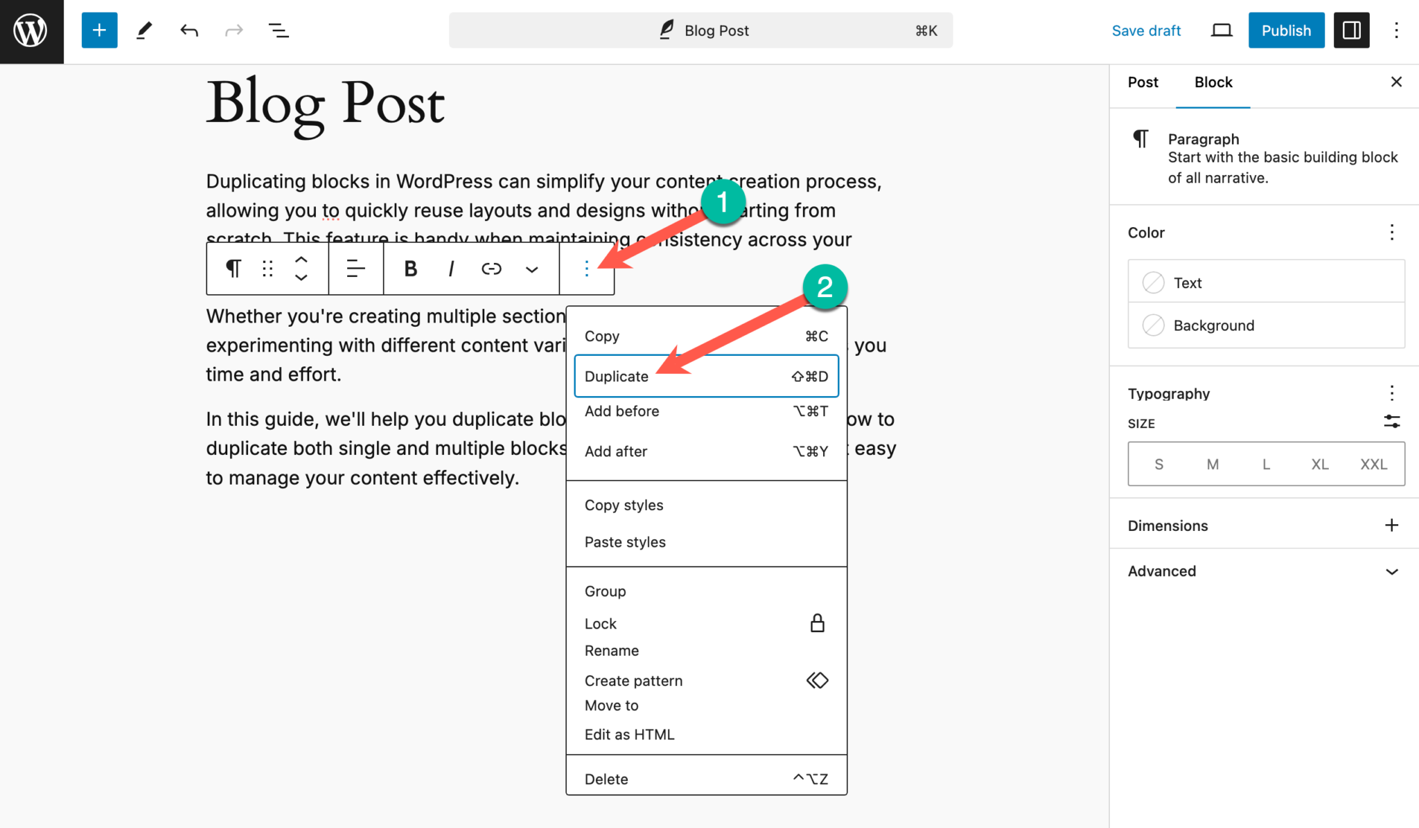 How to Duplicate Block(s) in WordPress