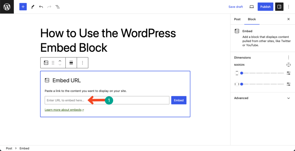 How to Use the WordPress Embed Block (Gutenberg)