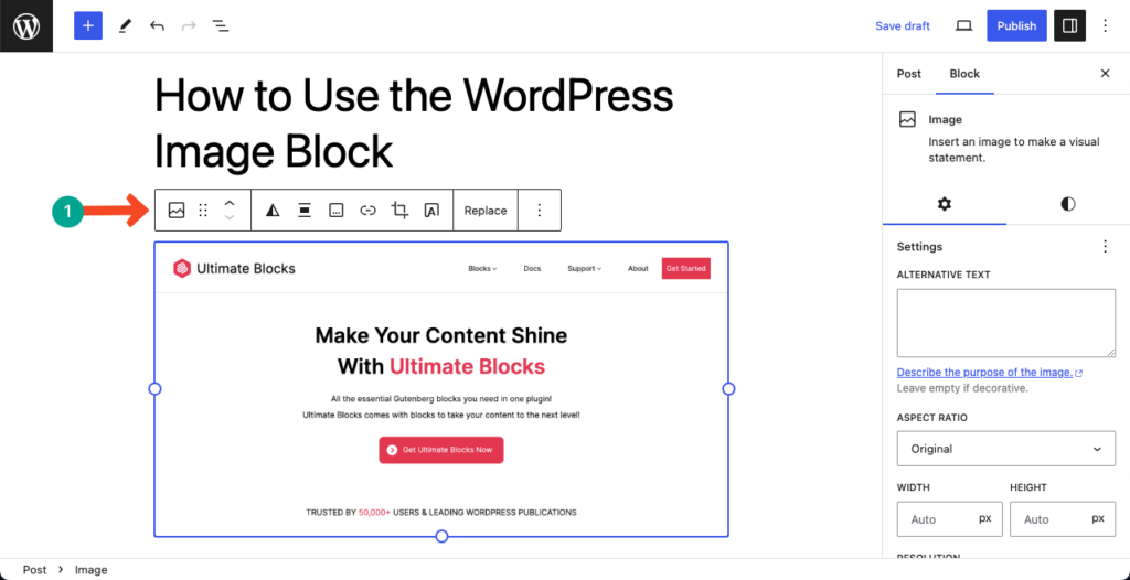 How to Use the WordPress Image Block (Gutenberg)