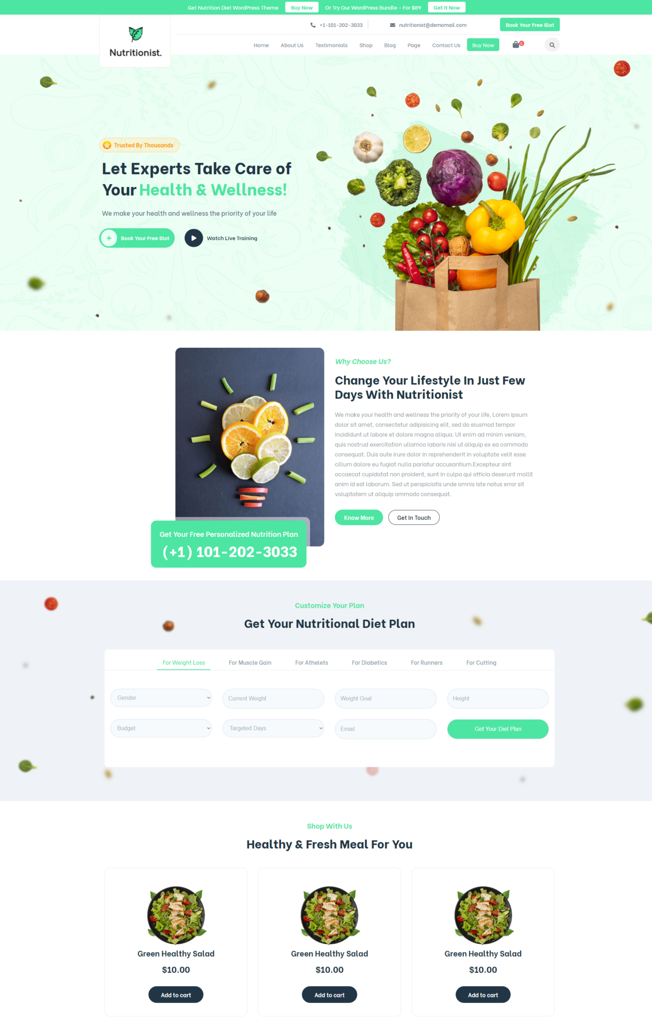 10 Best Nutritionist WordPress Themes (Free & Paid)