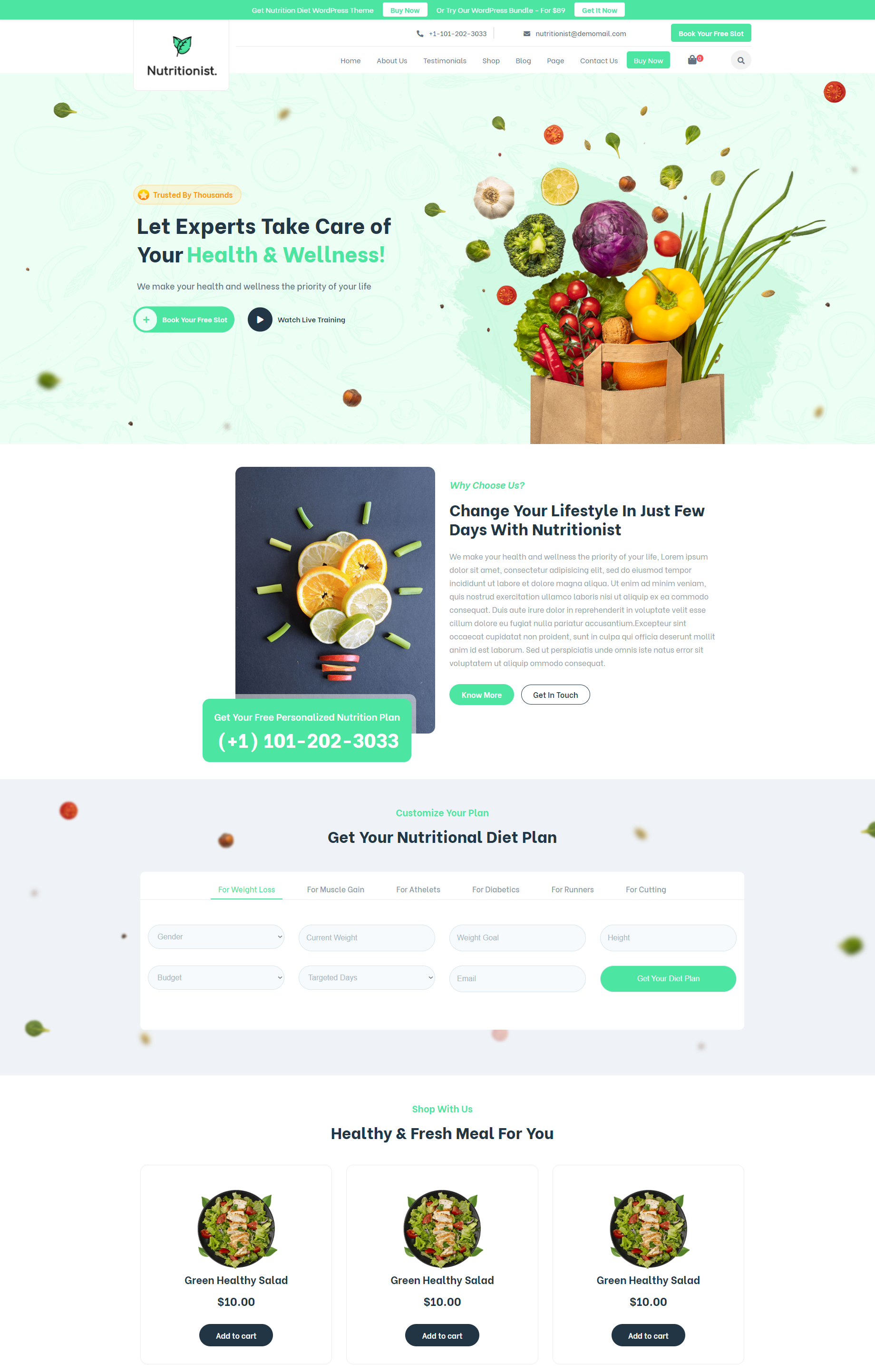 10 Best Nutritionist WordPress Themes (Free & Paid)