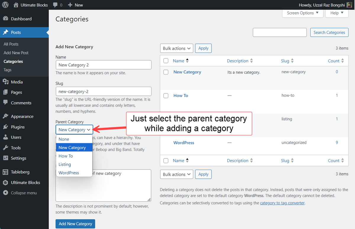 How to Add Categories and Subcategories in WordPress