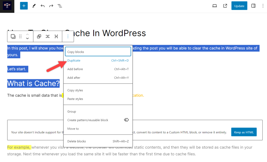 How to Duplicate Block(s) in WordPress