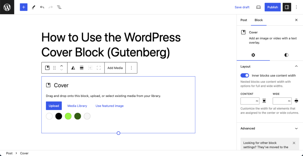 How to Use the WordPress Cover Block (Gutenberg)