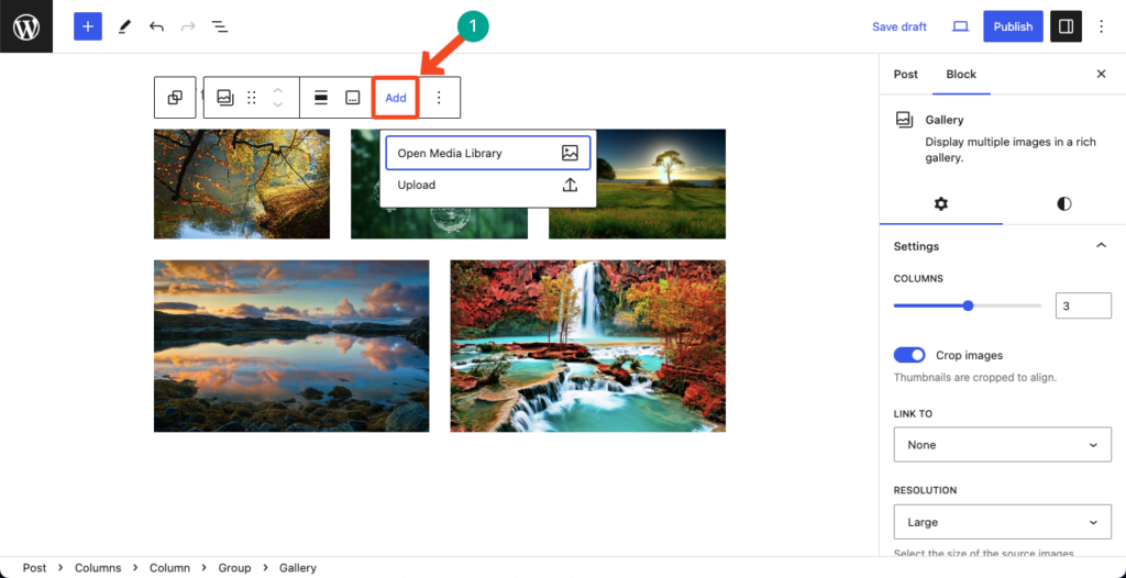 How to Use the Gallery Block in WordPress (Gutenberg)