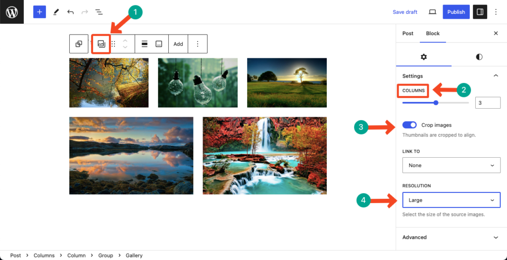 How to Use the Gallery Block in WordPress (Gutenberg)