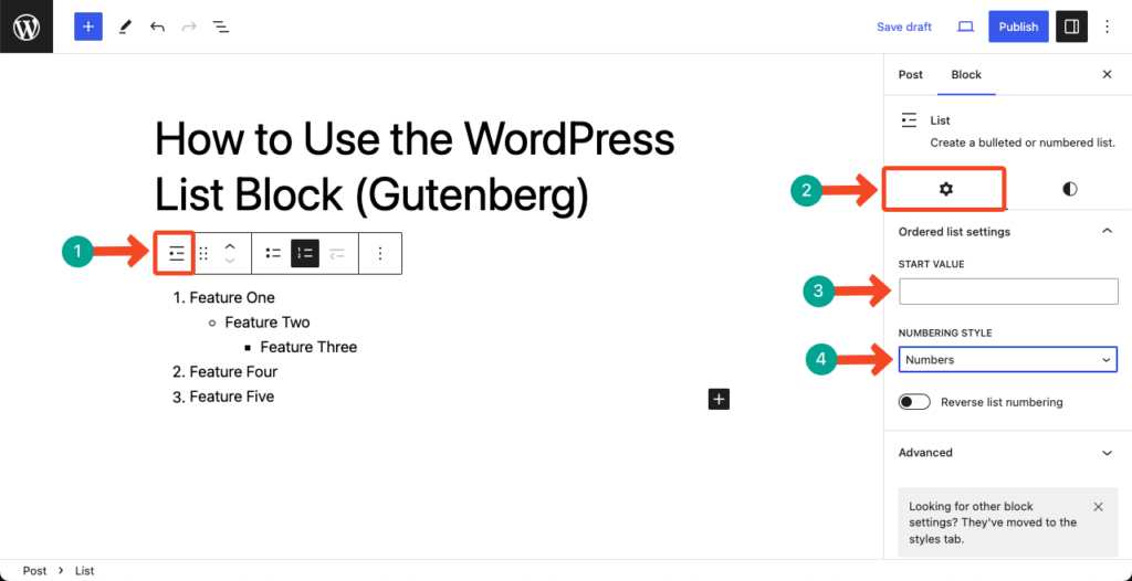 How to Use the WordPress List Block (Gutenberg)