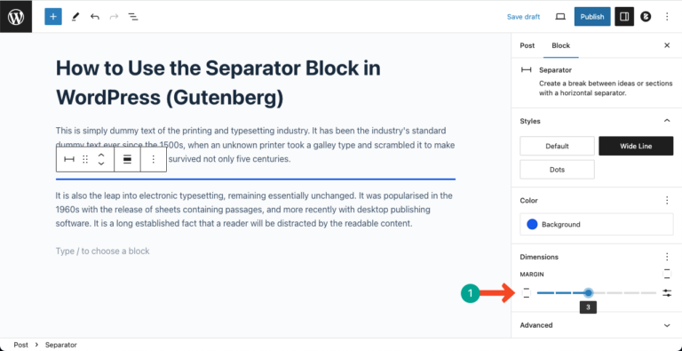How to Use the Separator Block in WordPress (Gutenberg)