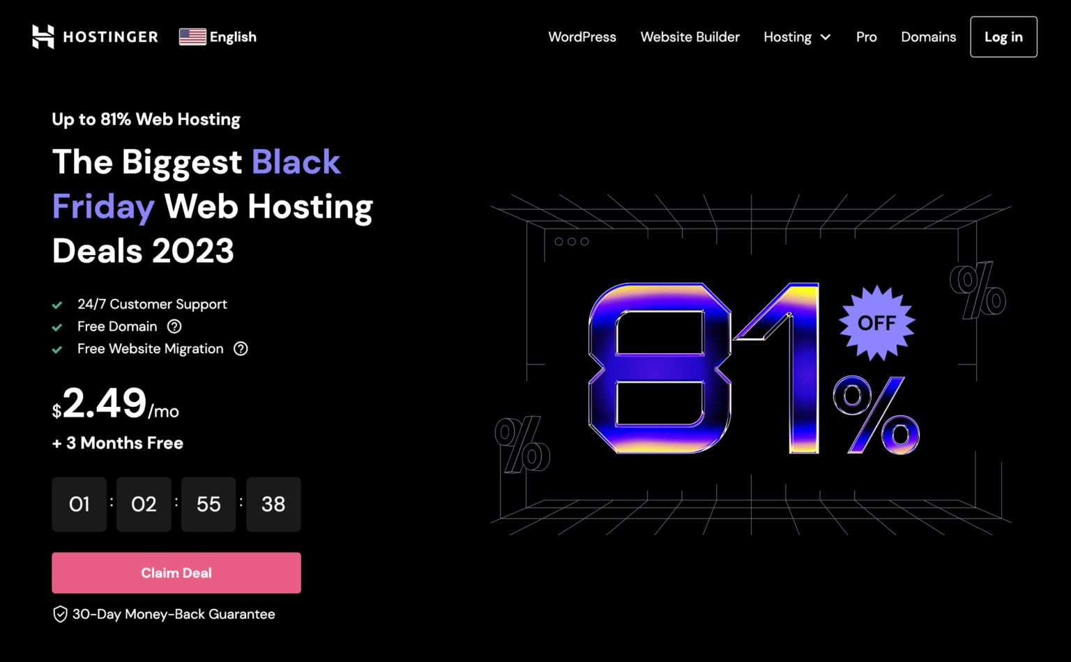 Hostinger Black Friday Deals 2023 - 81% Off & Free Domain!