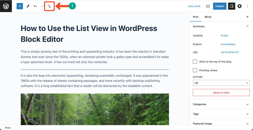 How to Use the List View in WordPress Block Editor