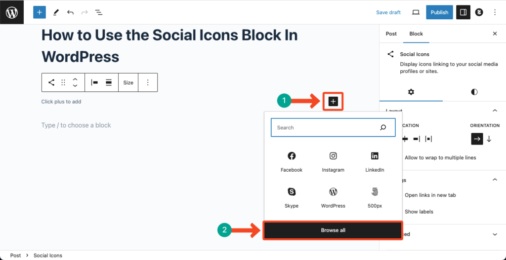 How to Use the Social Icons Block In WordPress