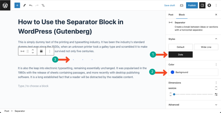 How to Use the Separator Block in WordPress (Gutenberg)