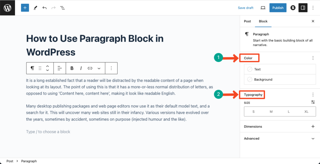 How to Use Paragraph Block in WordPress