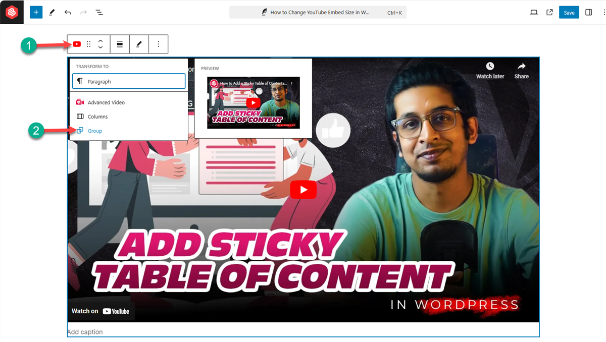 How to Change YouTube Embed Size in WordPress