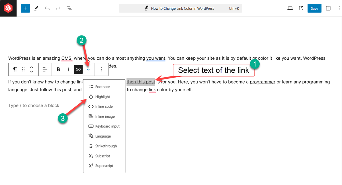 How to Change Link Color in WordPress (2 Easy Ways)