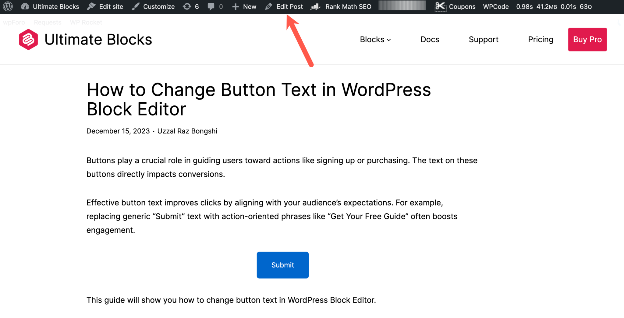 How to Change Button Text in WordPress Block Editor