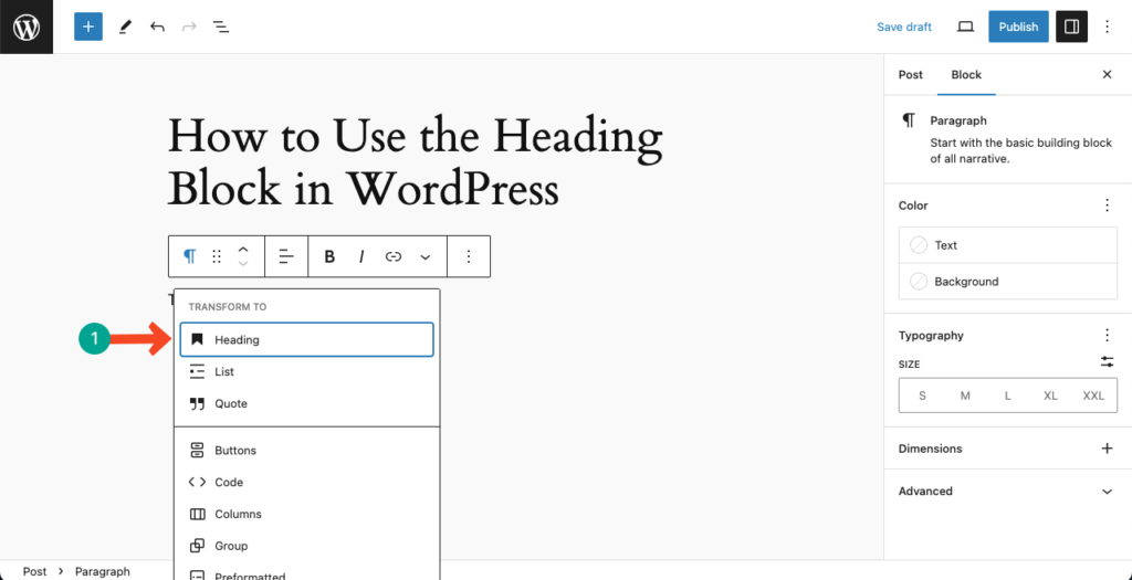 How to Use the Heading Block in WordPress