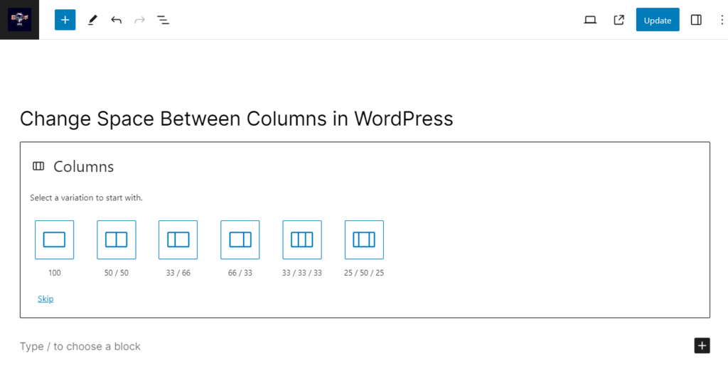 How to Change Space Between Columns in WordPress