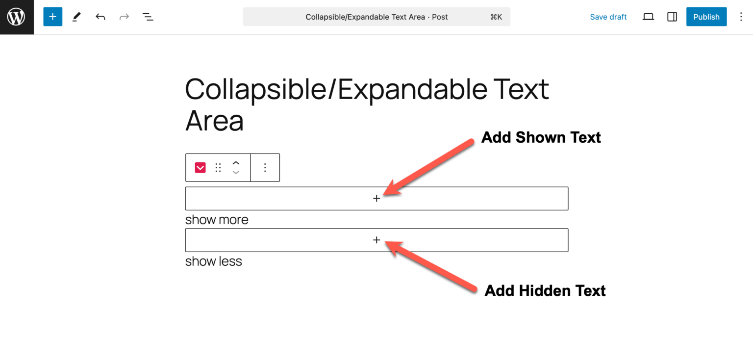 How To Add A Collapsible/Expandable Text Area In WordPress