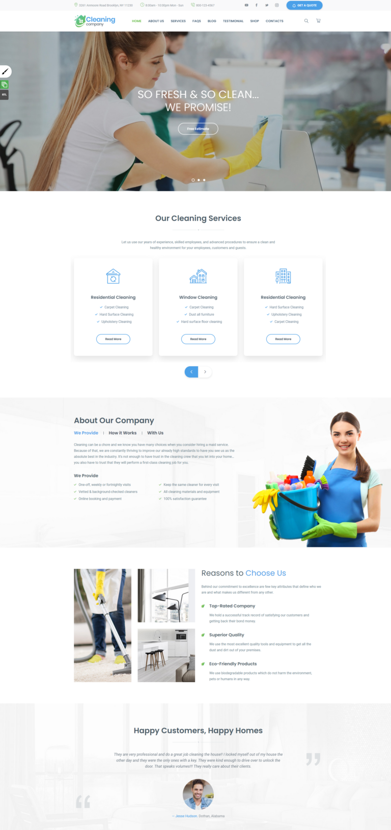 10 Best WordPress Themes for Cleaning Services (2025)
