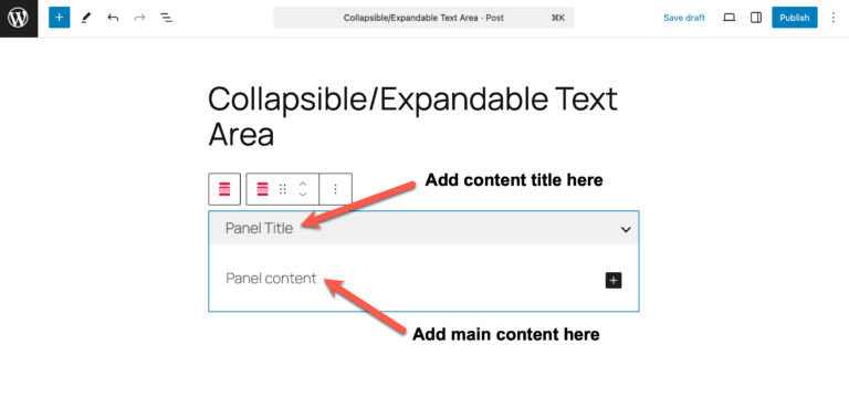 How To Add A Collapsible/Expandable Text Area In WordPress