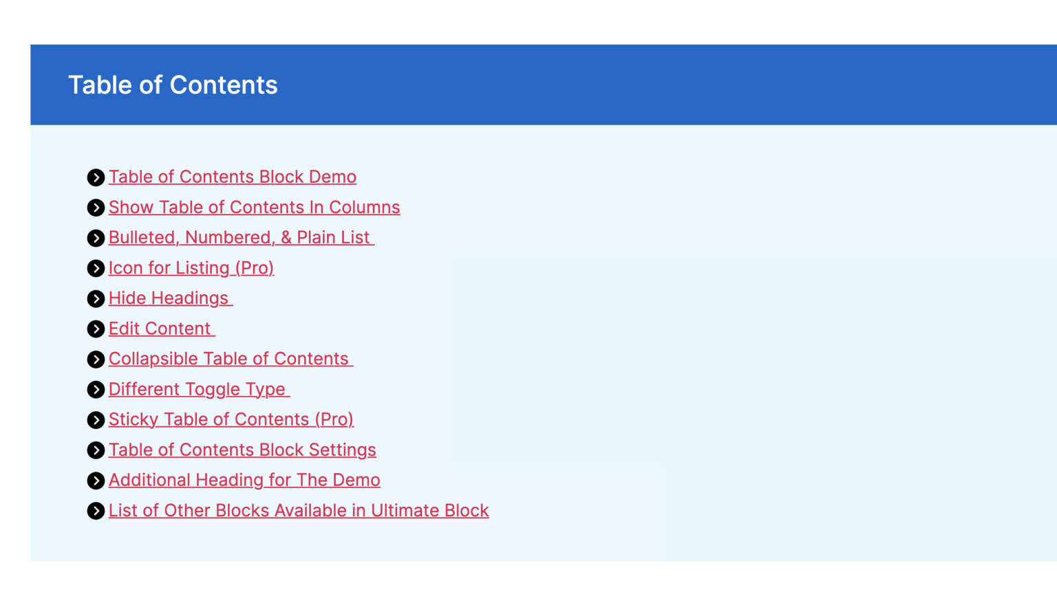 Table of Contents Block for WordPress - Ultimate Blocks