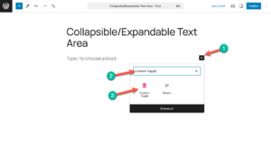 How To Add A Collapsible/Expandable Text Area In WordPress
