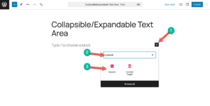 How To Add A Collapsible/Expandable Text Area In WordPress