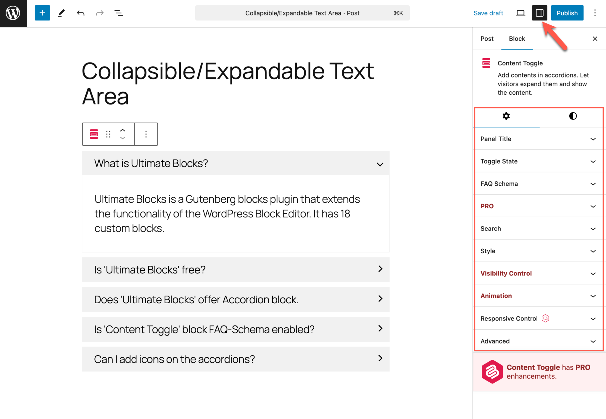 How To Add A Collapsible/Expandable Text Area In WordPress
