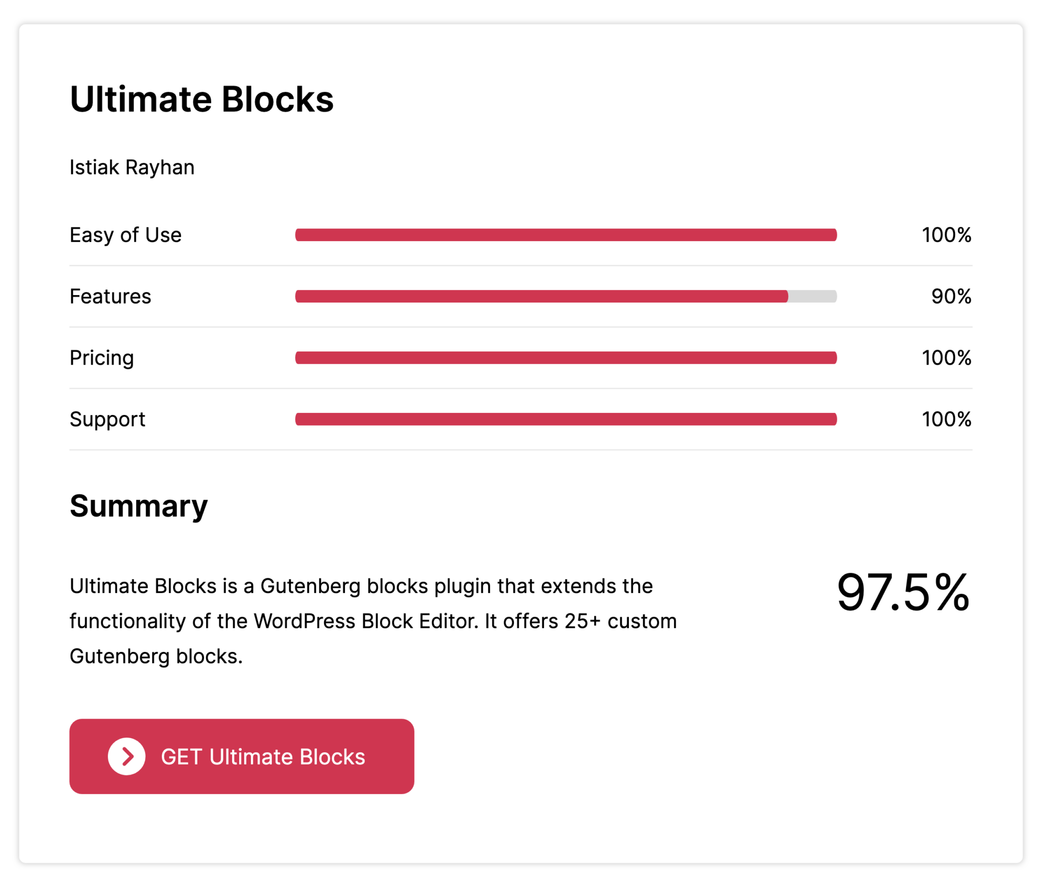 Review Block for WordPress (Schema) - Ultimate Blocks