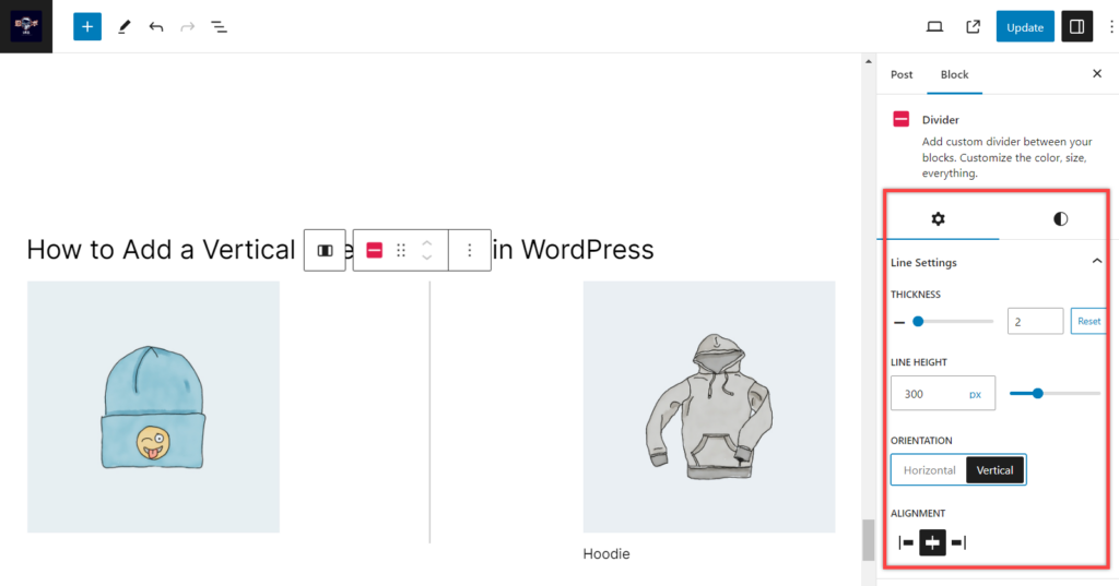 How to Add a Vertical Line Separator in WordPress
