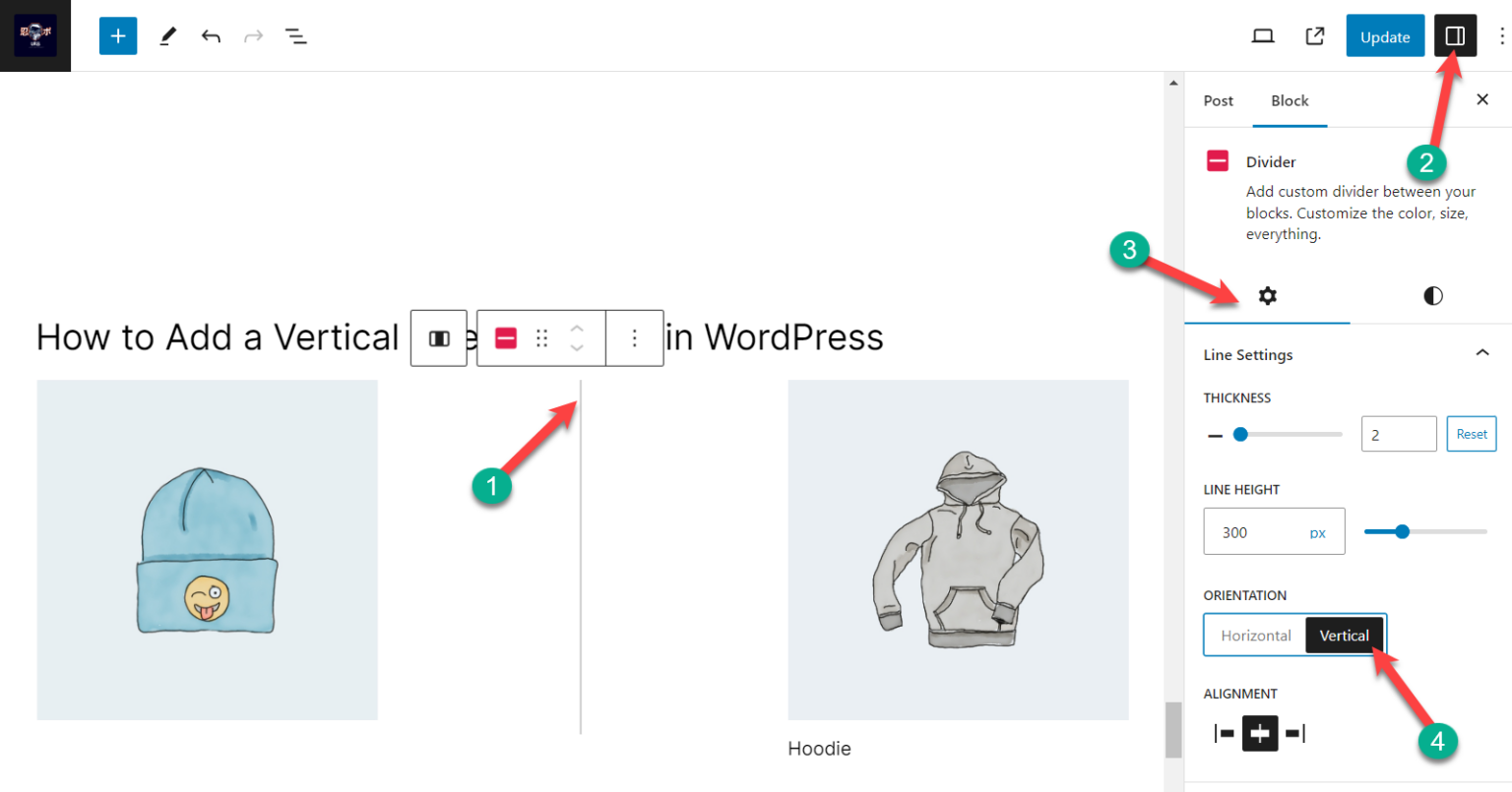 How to Add a Vertical Line Separator in WordPress