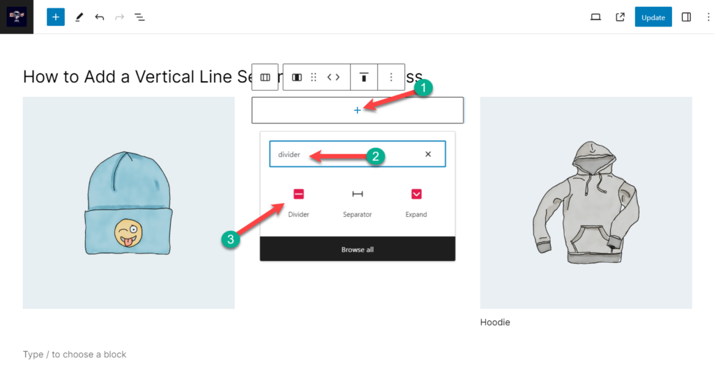 How To Add A Vertical Line Separator In Wordpress